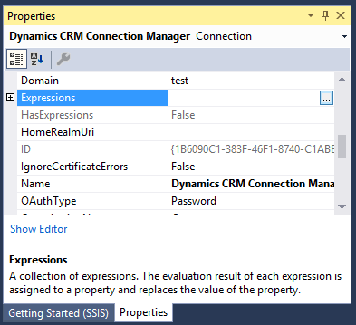 Parameterizing CDS/CRM Connection Manager